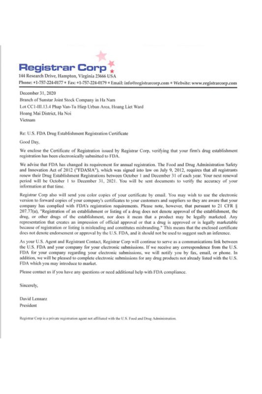 The factory registered with US-FDA for OTC manufacturing