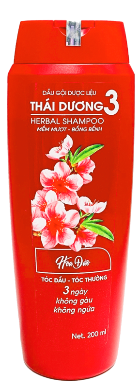 Thai Duong 3 Peach Blossom Herbal Shampoo 200ml bottle - Sao Thái Dương